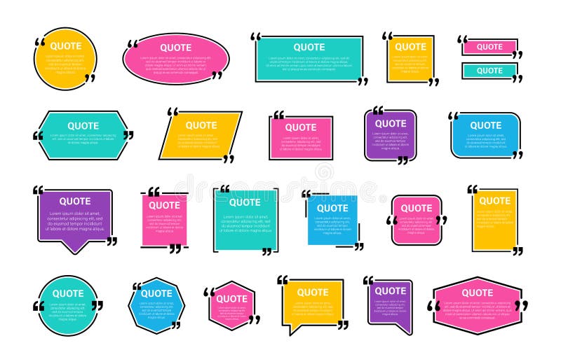 Blank Colored Quote Square Template Stock Vector - Illustration of ...
