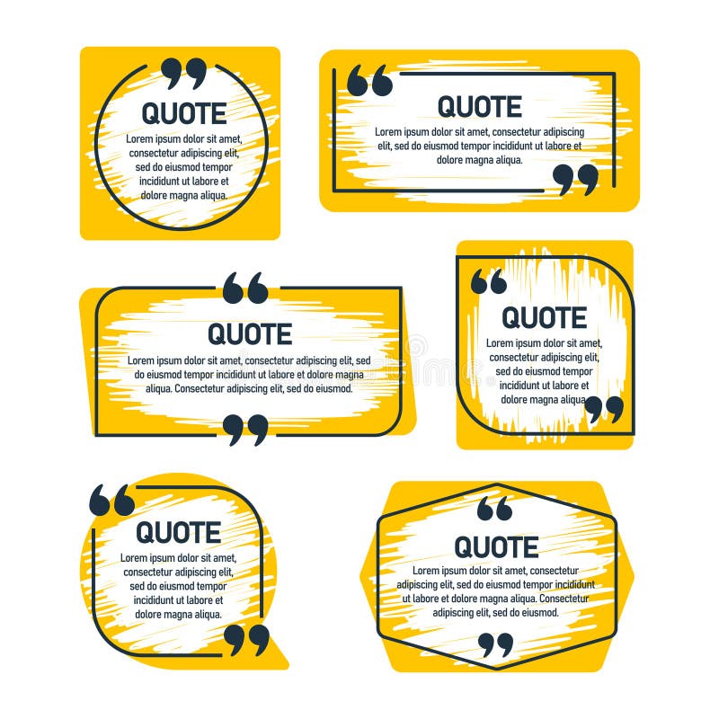 Quote Box Frame. Design Boxes Quotation Bubble Blog Symbols Stock ...