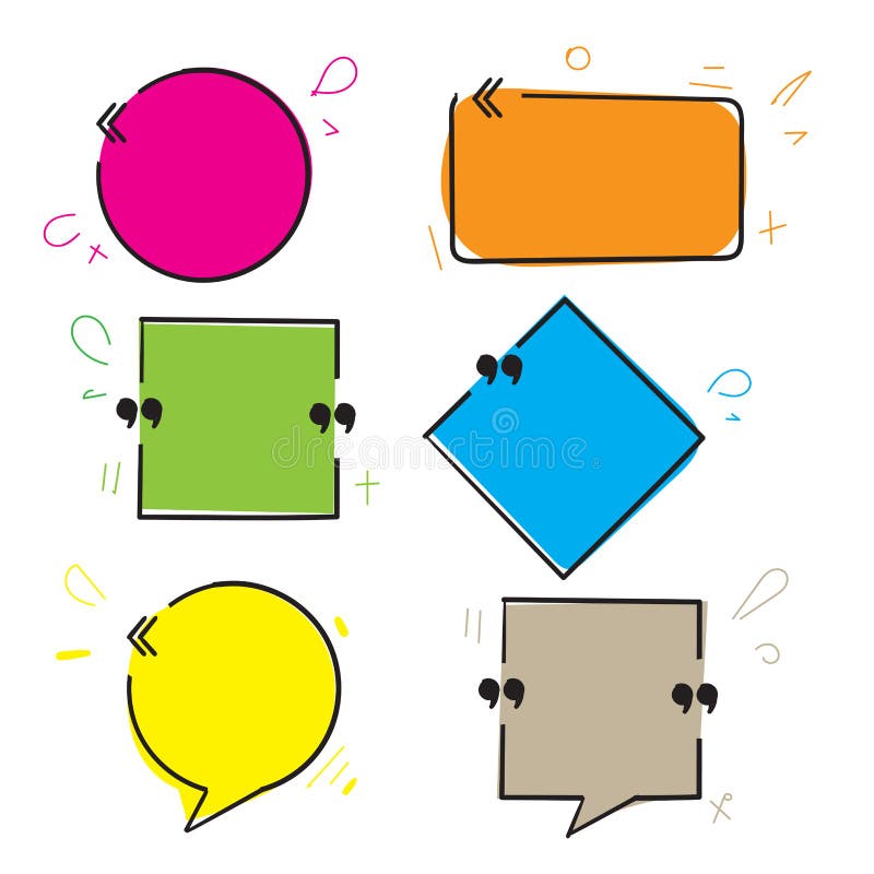 Quote Box Frame. Quote Box Icon. Texting Quote Boxes Stock Vector ...