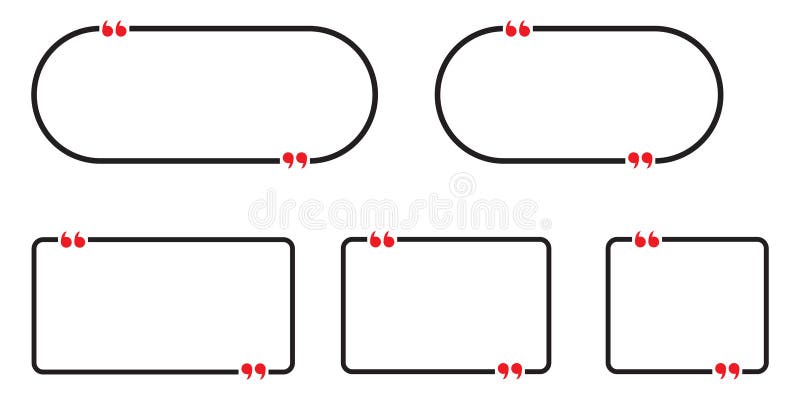 Quote Box, Quote Frame with Red Quote Marks. Collecion of Frames. Stock ...