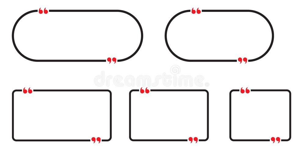 Quote Box, Quote Frame with Red Quote Marks. Collecion of Frames. Stock ...