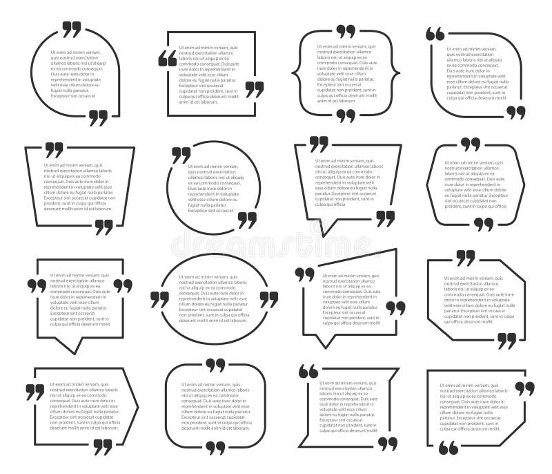 Quote Box Frame Set, Chat and Sticker Information Element Stock Vector ...