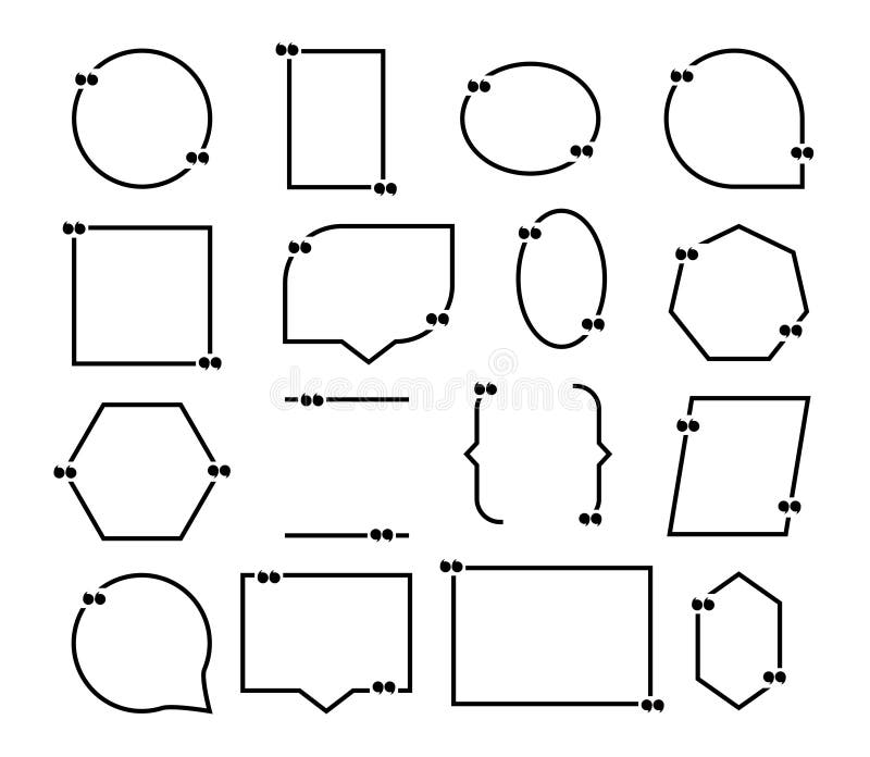 Quote Box Frame, Set. Quotation Paragraph Symbol Icon. Quote Info Box ...