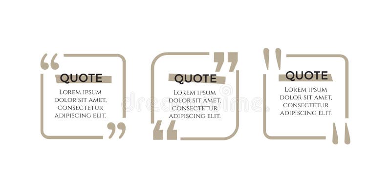 Quote Box Frame Set. Quote Box Icon. Texting Quote Boxes Stock Vector ...