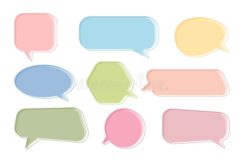 Quote Box Frame Set. Text Speech Bubble Collection. Comment, Quotation ...