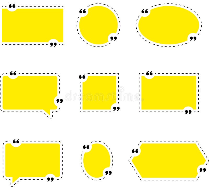Quote Box Frame, Speech Bubbles with Quotation Marks. Blank Text ...