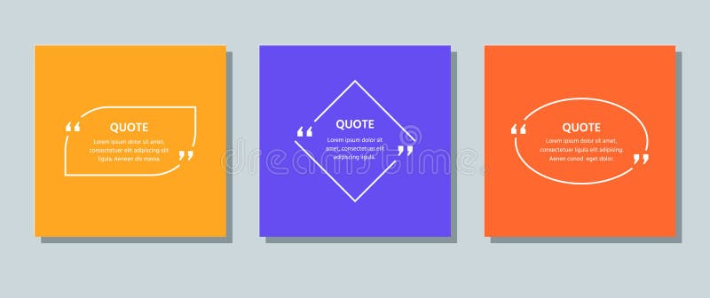 Quote Box Frame. Template Text Quotations. Vector Color Illustration ...
