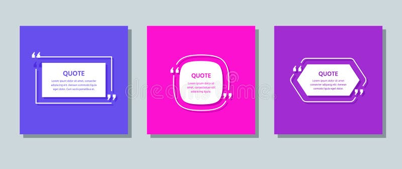 Quote Box Frame. Template Text Quotations. Vector Color Illustration ...
