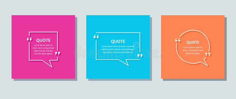 Quote Box Frames on Backgrounds. Template Text Quotations. Vector Color ...