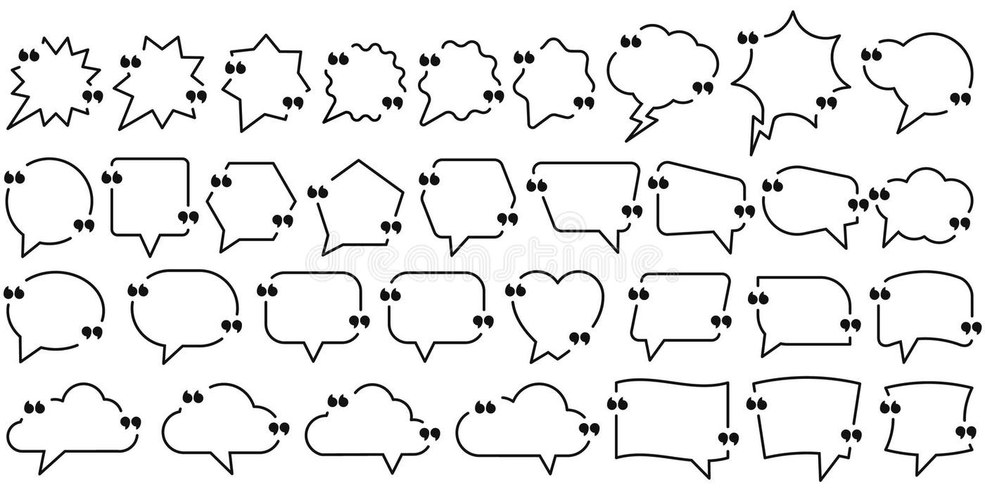 Bubble Quotation Comment Message Borders Stock Illustrations – 102 ...