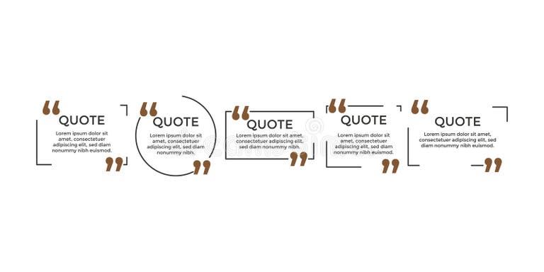 Quote Box Frames Set Isolated on Transparent Background. Vector Bubble ...