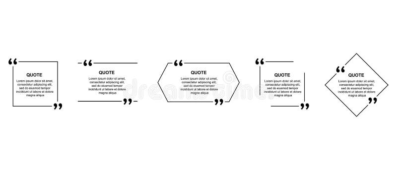 Quote Box Frames Vector Symbol Set. Bubble Quotation, Comment, Message ...