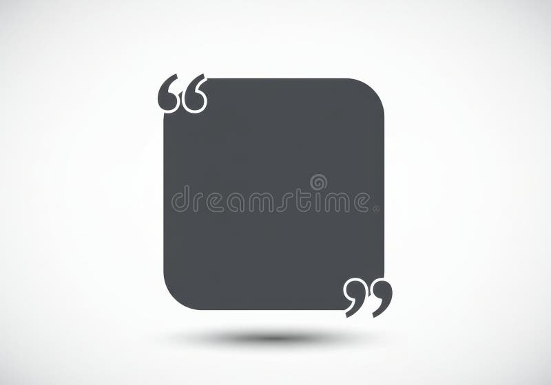 Quote Box Graphic with Quotation Marks on White Background Stock ...