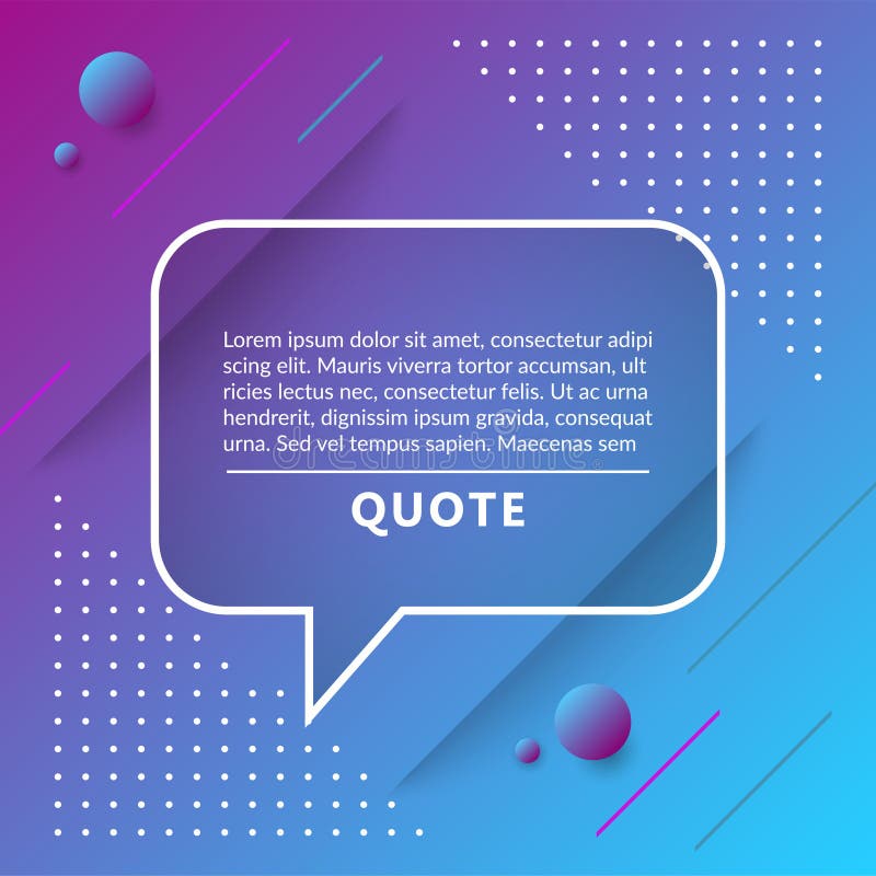Quote Box Isolated on Trendy Geometric Background Stock Vector ...