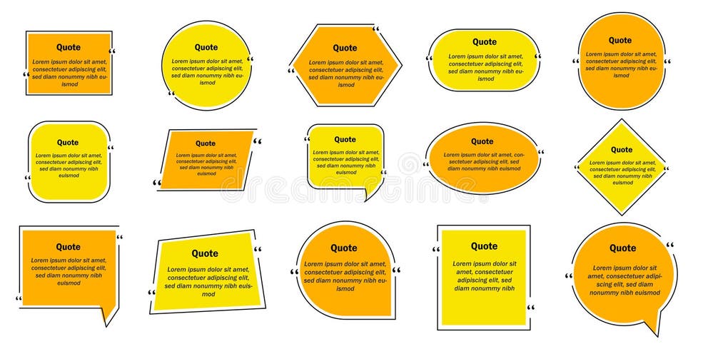 Quote Box Set. Quote Box Frames. Modern Templates Quote with Space for ...