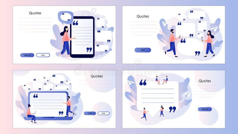 Quote Box and Speech Bubble. Texting Quote Boxes. Tiny Characters ...