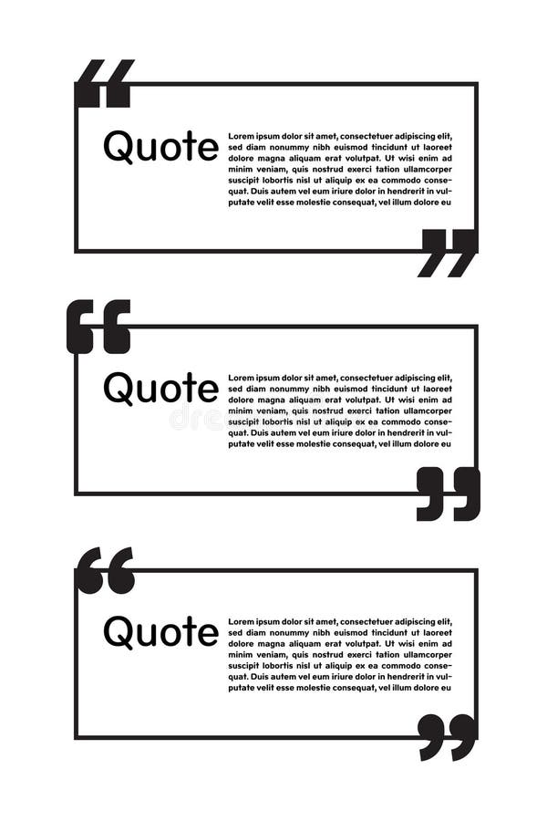 Quote Box Template Graphic. Blank Space Frame for Element and ...