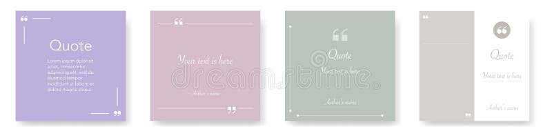 Quote Box Template. Isolated Quotation Frame Mockup. Pink and Light ...