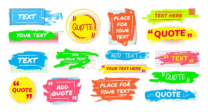 Quote Box. Text Bubble. Speech Dialog Border for Comment or Quotation ...