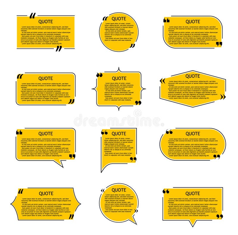 Quote Mark. Quotation Icon. Symbol of Double Comma for Speech. Black ...