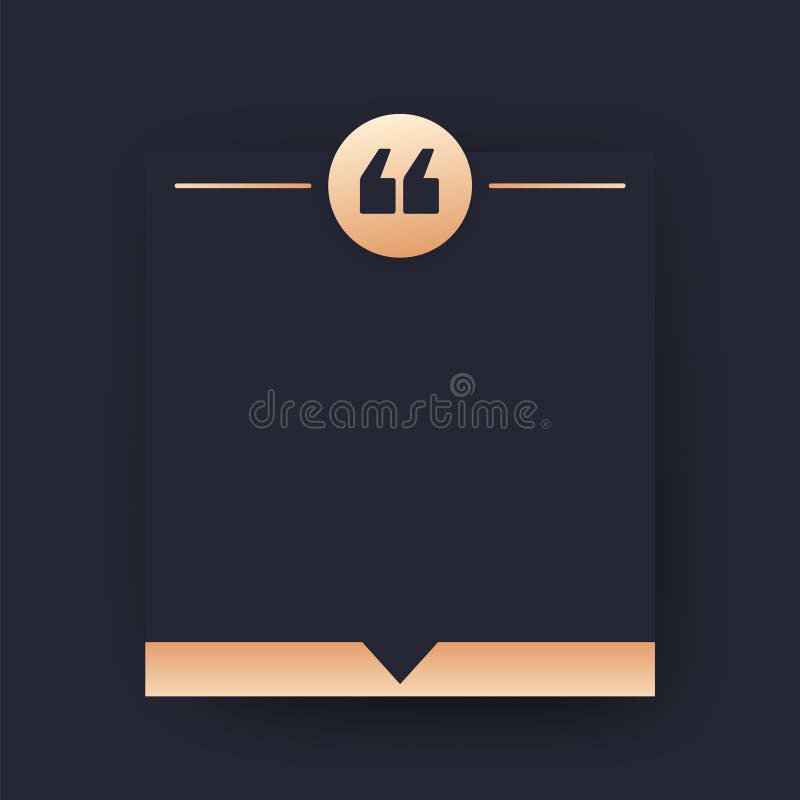 Quote Box, Quotation Frame Design, Gold Elements Stock Vector ...