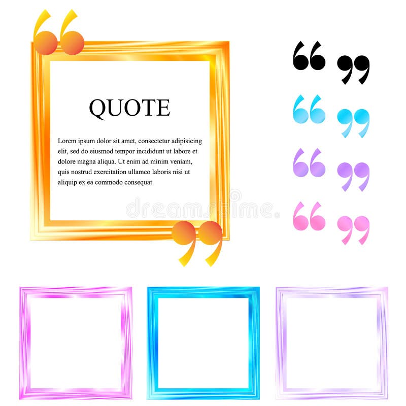 Quote Boxes. Abstract Square Colored Frames Stock Vector - Illustration ...
