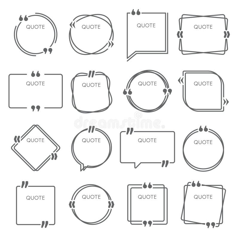 Quote Boxes. Sentence Quotes Frames, Cite Comment Quotation Box and ...