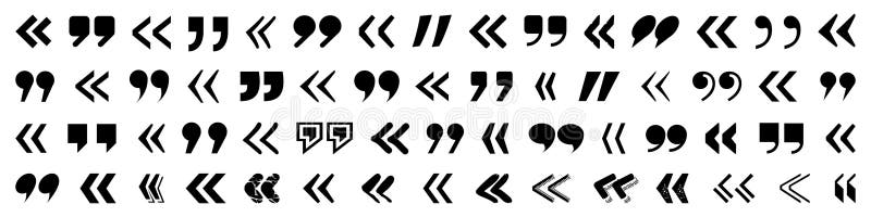 Quote Brackets Collection. Set of Black Quote Brackets Stock Vector ...