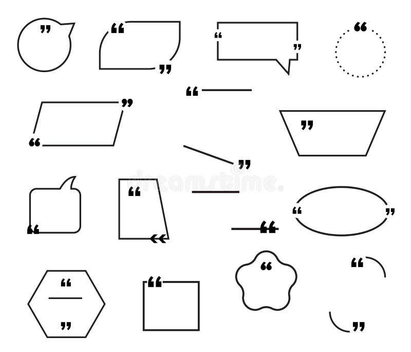 Quote Bubble or Box Frame Border Vector Icons Stock Vector ...