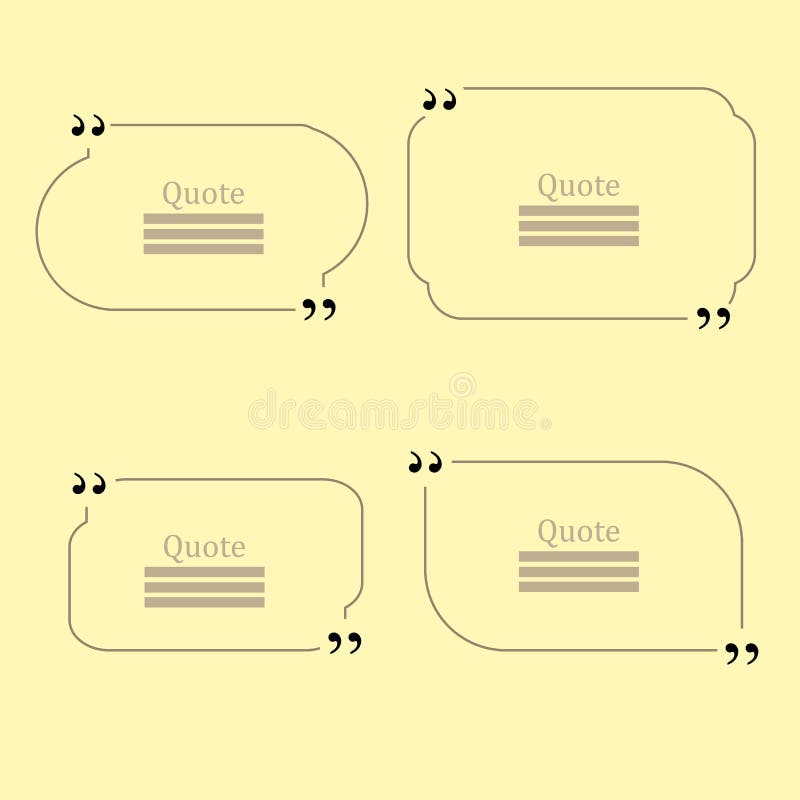 Quote Bubble. Set of Speech Bubbles Stock Vector - Illustration of ...