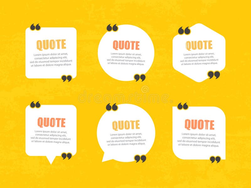 Quote Bubbles Template. Template Set. Stock Vector - Illustration of ...