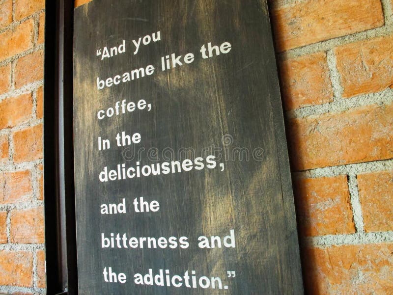Quote in cafe editorial image. Image of cafe, wallpaper - 50135145