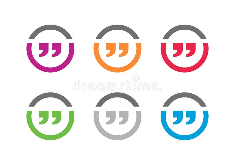 Quote Chat Logo Template, Double Quote Icon Design - Vector Stock ...