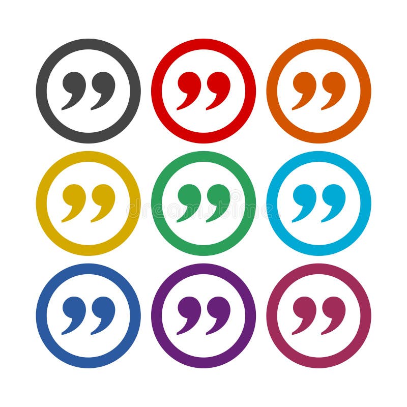 Color Quote In Quotes. Quotation Frames, Mention Remarks And Colorful ...