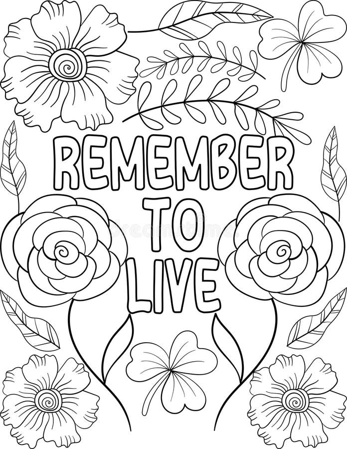 Motivational Floral Coloring Page for Motivation, Inspiration, Success ...