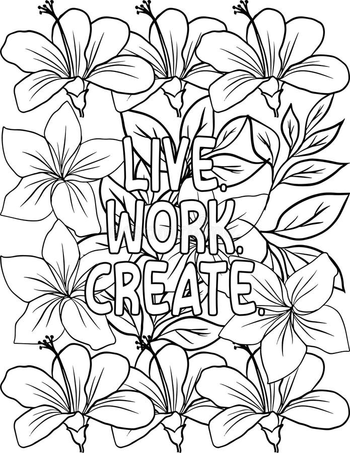 Motivational Floral Coloring Page for Motivation, Inspiration, Success ...
