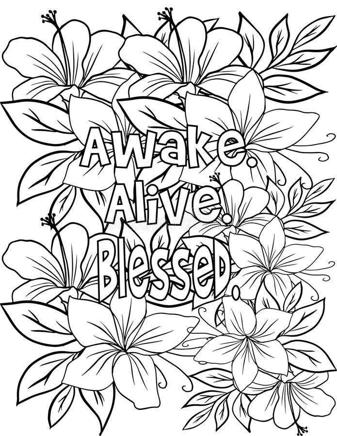 Motivational Floral Coloring Page for Motivation, Inspiration, Success ...