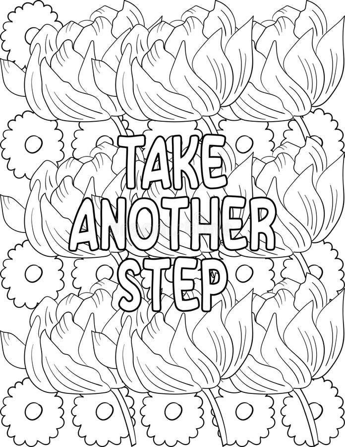 Motivational Floral Coloring Page for Motivation, Inspiration, Success ...