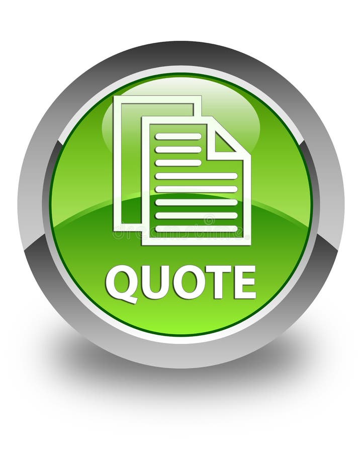 Quote (document Pages Icon) Glossy Green Round Button Stock ...