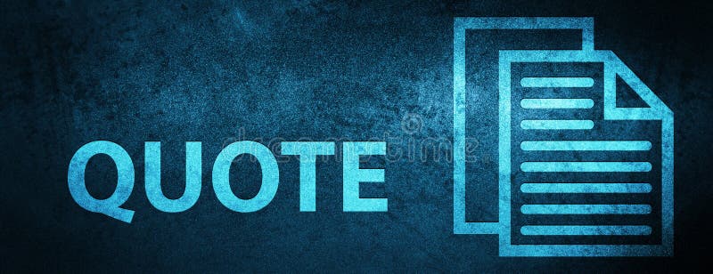 Quote (document Pages Icon) Special Blue Banner Background Stock ...