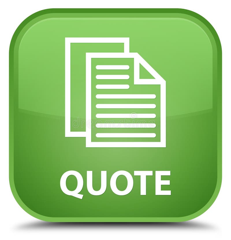 Quote (document Pages Icon) Special Soft Green Square Button Stock ...