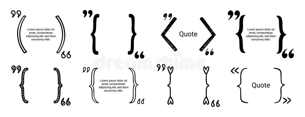 Hand Drawn Quotation Marks Stock Illustrations – 520 Hand Drawn ...