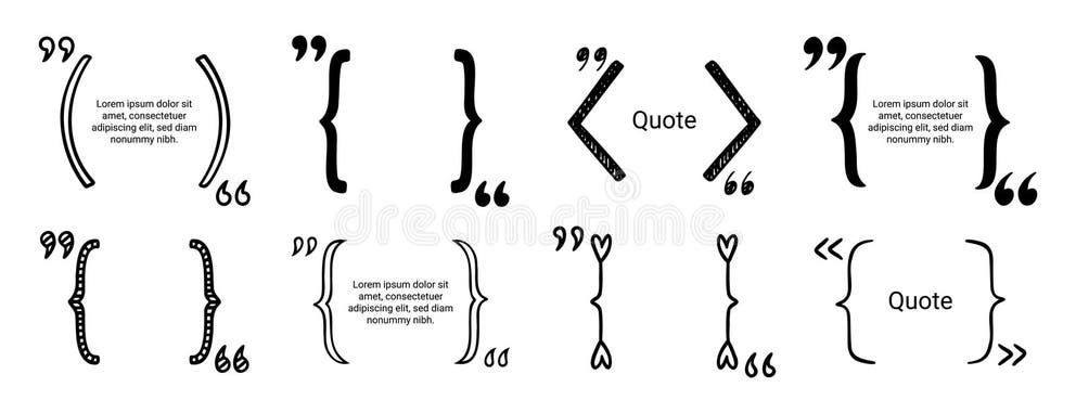 Quote Doodle Hand Drawn Text Box for Design, Website, Banner. Brackets ...