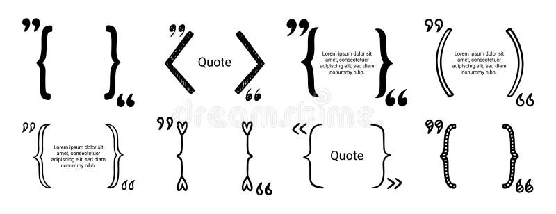 Quote Doodle Hand Drawn Text Box for Design, Website, Banner. Brackets ...