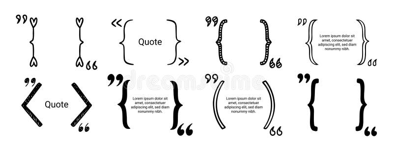 Quote Doodle Hand Drawn Text Box for Design, Website, Banner. Brackets ...