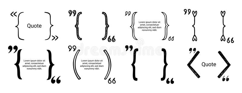 Quote Doodle Hand Drawn Text Box for Design, Website, Banner. Brackets ...