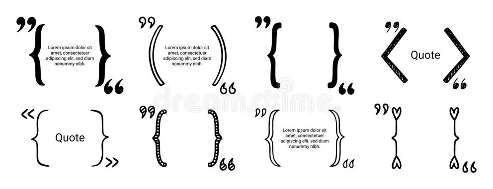 Quote Doodle Hand Drawn Text Box for Design, Website, Banner. Brackets ...