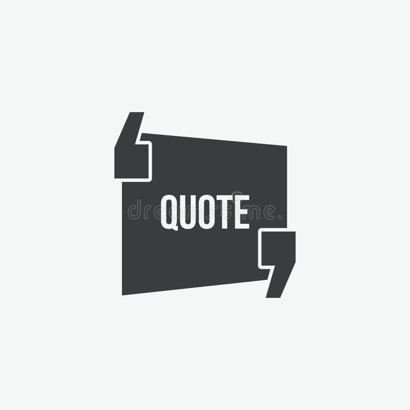 Quote Vector Icon stock vector. Illustration of design - 240425538
