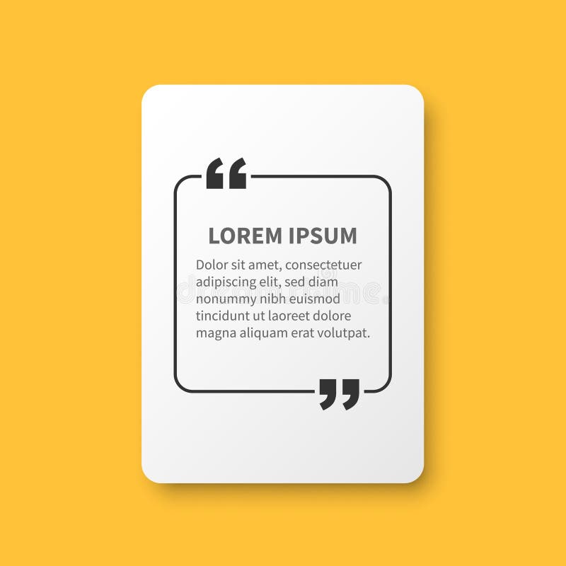 Quote Frame Blank Template Icon in Flat Style. Empty Speech Bubble ...