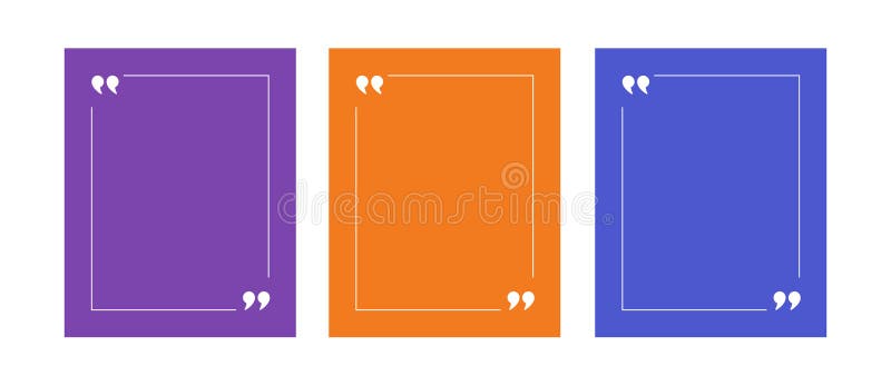 Quote Frame Blank Template Set Vector Illustration Stock Illustration ...